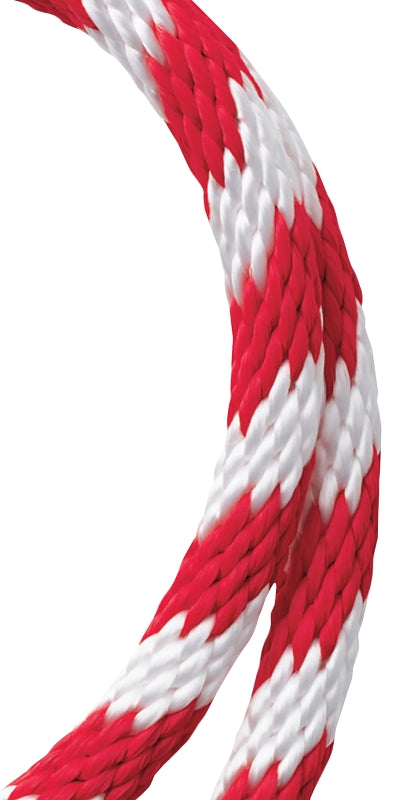 Baron 54024 Rope, 3/8 in Dia, 140 ft L, Polypropylene, Red/White ...