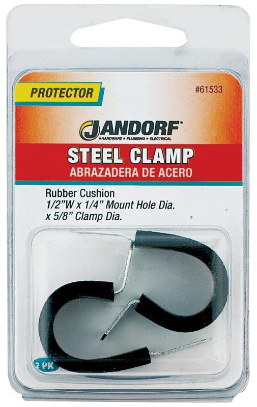 Jandorf 61533 Cushion Clamp, 5/8 in Max Bundle Dia, 1/2 in W, Rubber/S ...