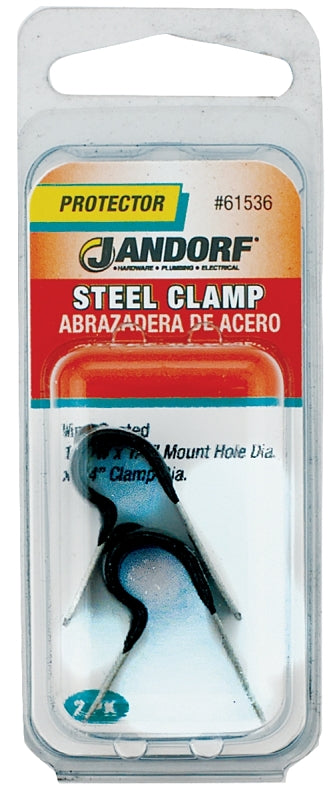Jandorf 61536 Loom Clamp, 1/4 in Max Bundle Dia, 1/2 in W, Steel/Vinyl ...