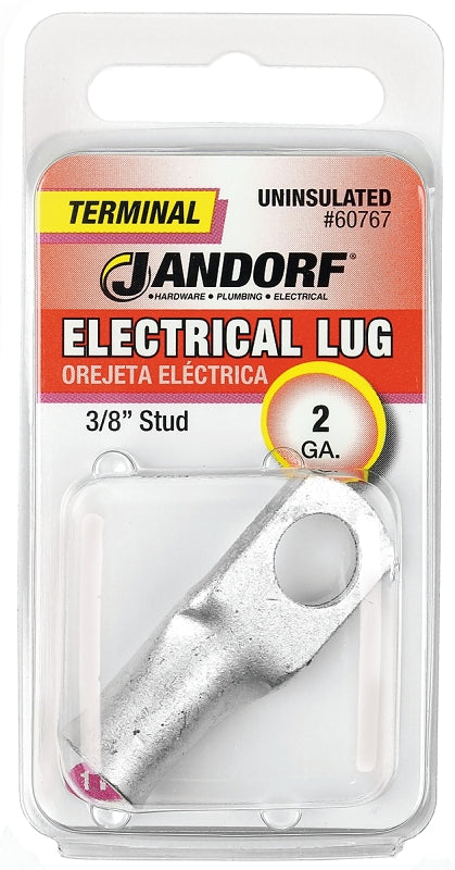 Jandorf 60767 Electrical Lug, 2 AWG Wire, 3/8 in Stud, Copper Contact ...