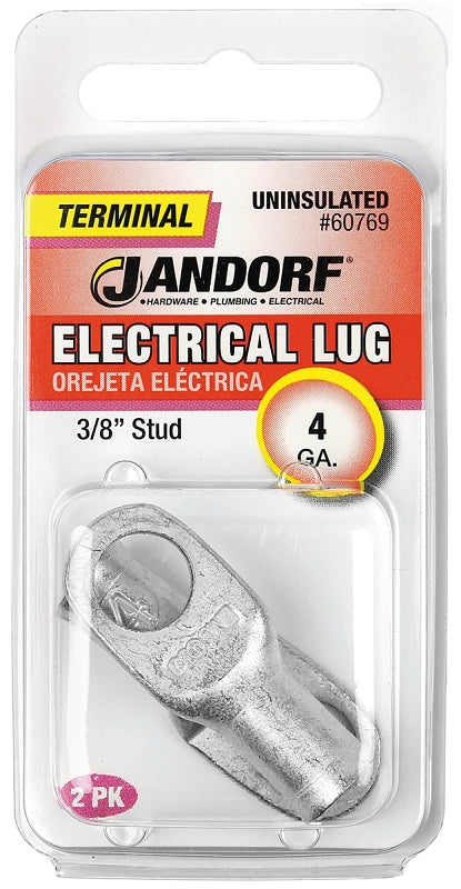 Jandorf 60769 Electrical Lug, 4 AWG Wire, 3/8 in Stud, Copper Contact ...
