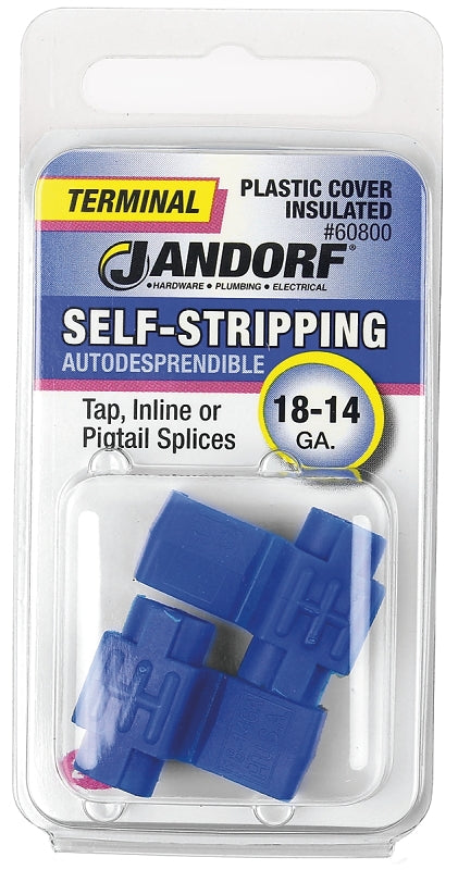 Jandorf 60800 Terminal, 18 to 14 AWG Wire, Plastic Insulation, Blue ...