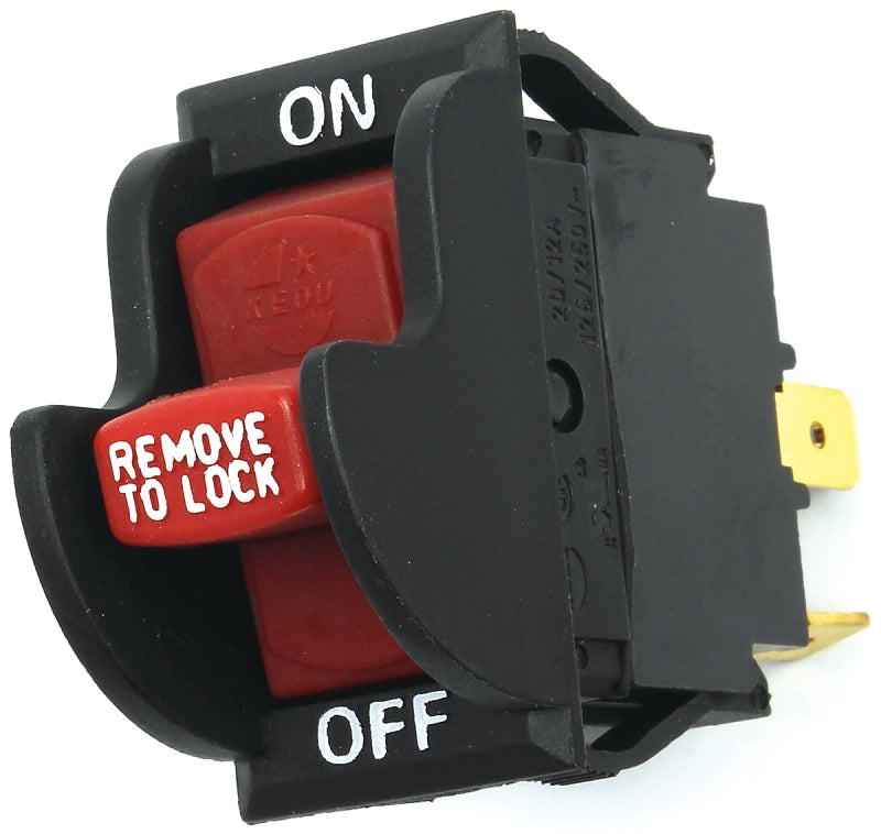 Jandorf 61314 Rocker Switch with Lockout, 12/20 A, 125/250 V, SPST, Ta ...