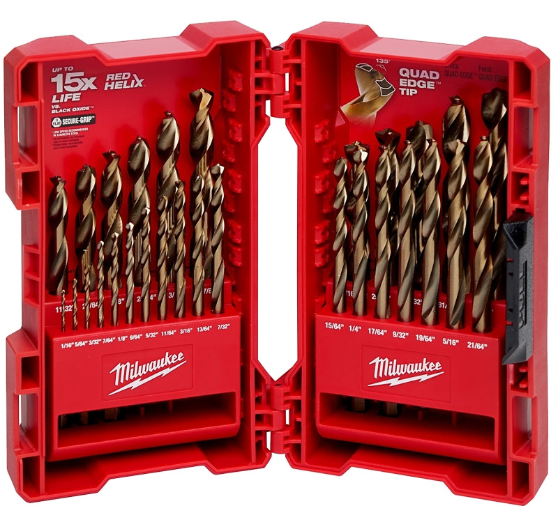 Milwaukee RED HELIX 48-89-2332 Drill Bit Set, 29-Piece, Cobalt – Shell ...
