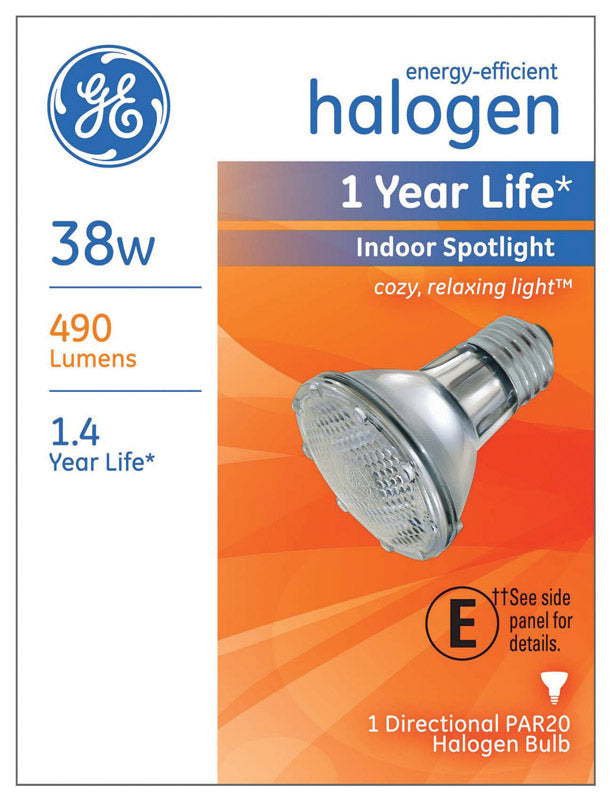 GE Halogen Light Bulb 38 watts 490 lumens Spotlight PAR20 Medium Base ...
