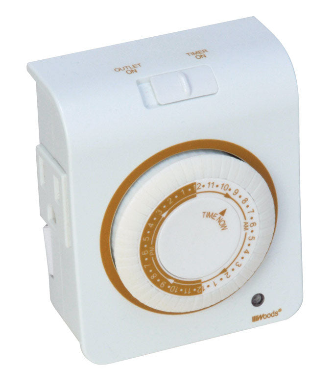 Coleman Cable Indoor Mechanical Timer With Nightlight White – Shell ...