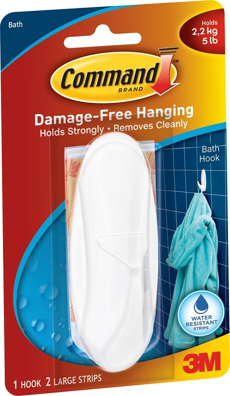 Command 17083B Designer Hook, 4-1/8 in L x 1-1/2 in W x 1-1/2 in H Dim ...