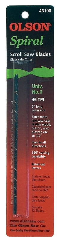 Olson SP46100 Scroll Saw Blade, Spiral Teeth, 46 TPI, 5 in L – Shell ...