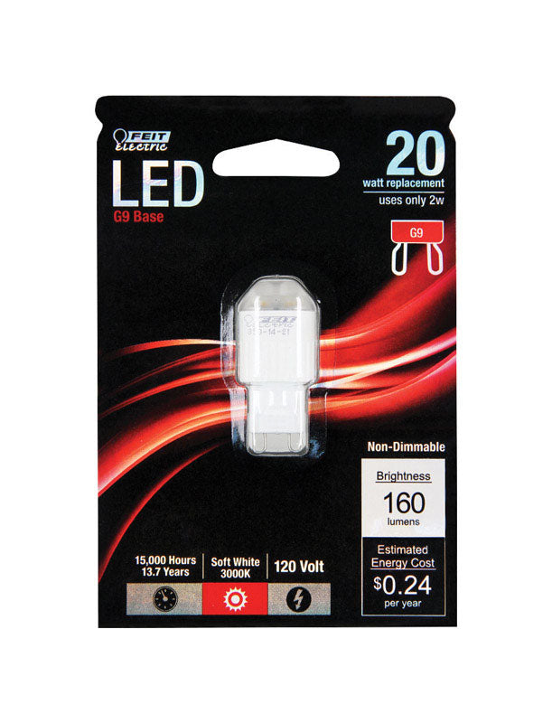FEIT Electric LED Bulb 2 watts 160 lumens 3000 K G9 Wedge Soft White 2 ...