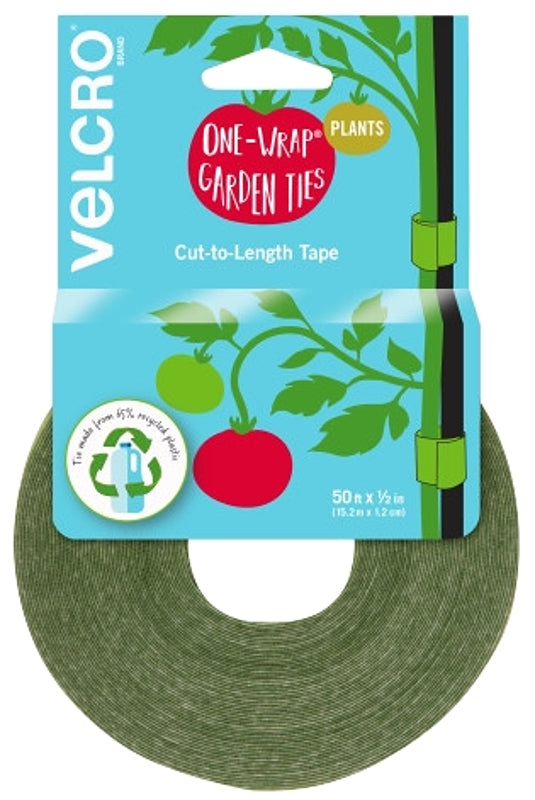 VELCRO Brand One Wrap VEL-30071ACS-AMS Garden Tie, 50 ft L, Plastic, G ...