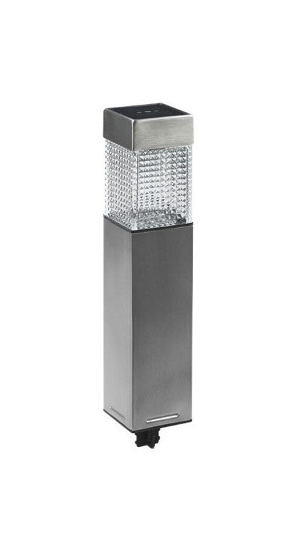 Living Accents Solar-Powered LED Bollard Light Silver – Shell Lumber ...
