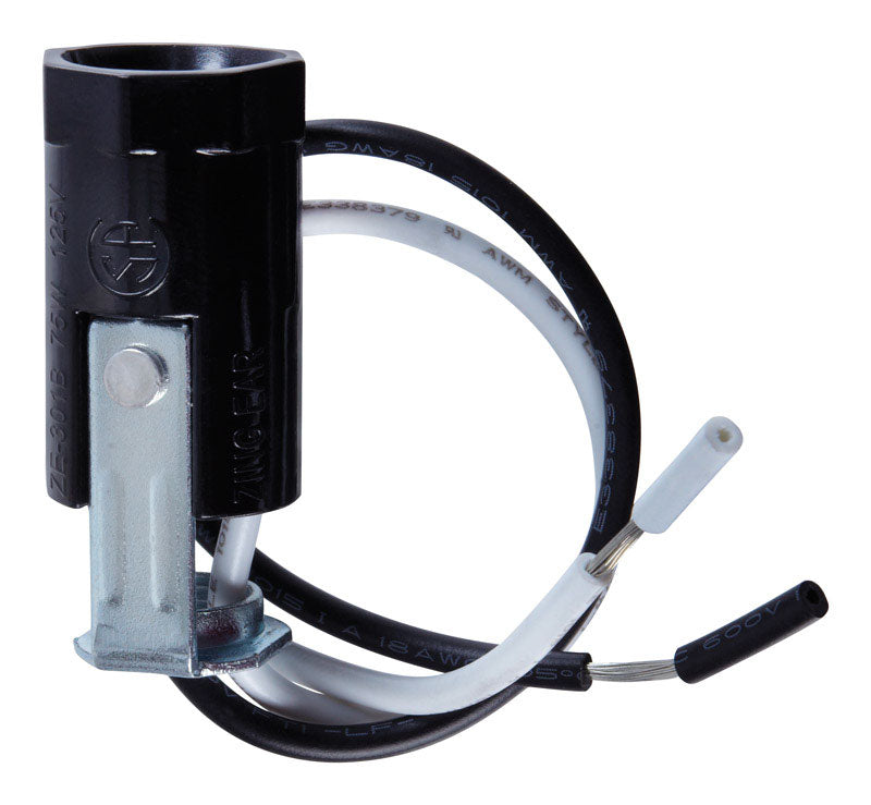 Jandorf Socket with Single Leg Hickey 75 watts 125 volts Black Candela ...