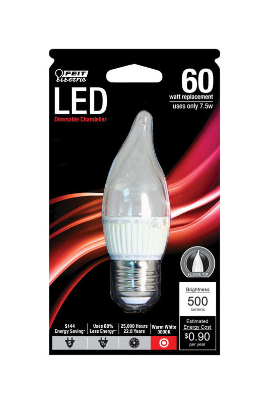 FEIT Electric LED Bulb 7.5 watts 500 lumens 3000 K Medium Base (E26) F ...