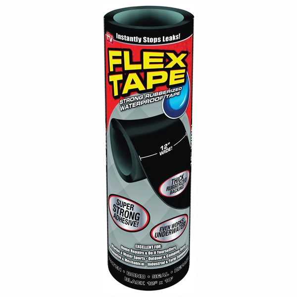 Flex Tape As Seen on TV Waterproof Repair Tape 12 in. W x 10 ft. L Bla ...