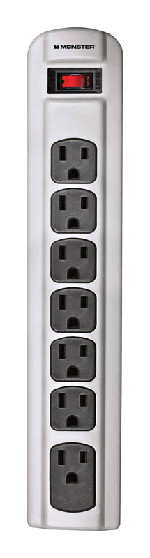 Monster Just Power It Up 4 ft. L 7 outlets Power Strip Gray – Shell ...