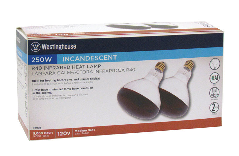 Westinghouse Incandescent Light Bulb 250 watts Heat Lamp R40 Medium Ba ...