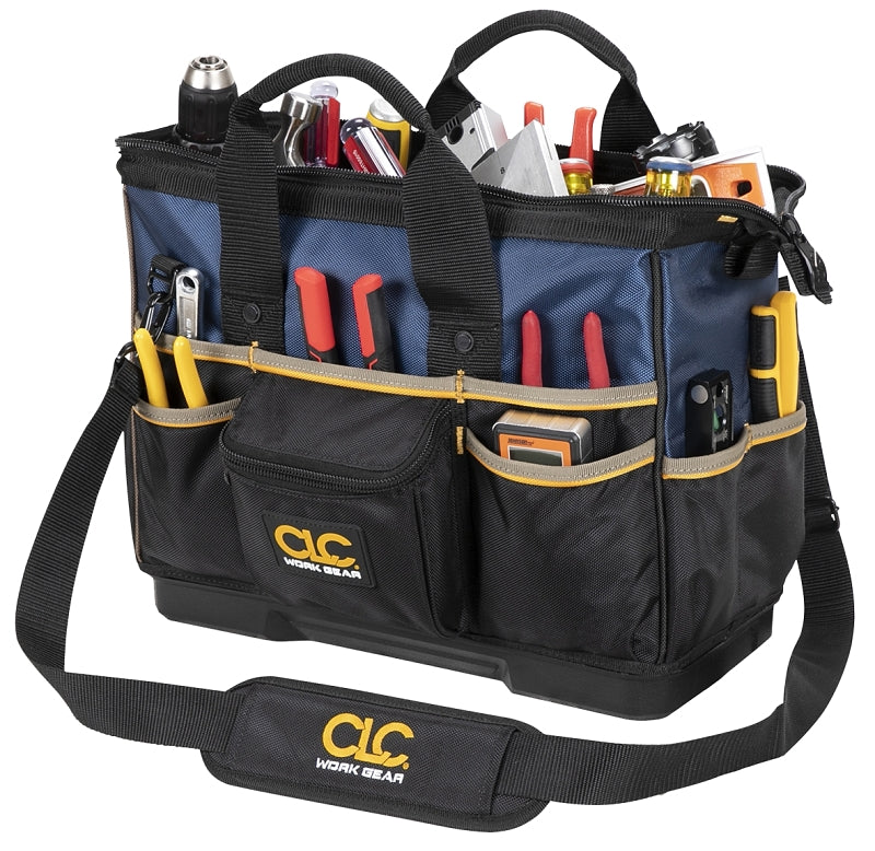 CLC Tool Works PB1563 Tote Tool Bag, 16 in W, 8 in D, 12 in H, 23-Pock ...