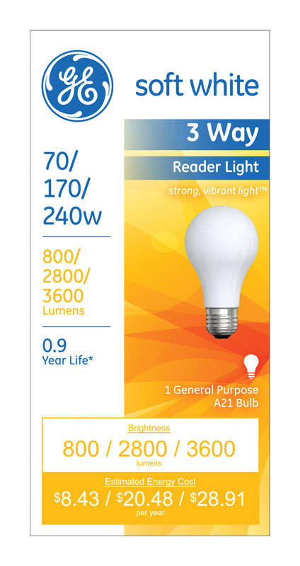 GE Reader Light Incandescent Light Bulb 70/170/240 watts 800/2,800/3,6 ...
