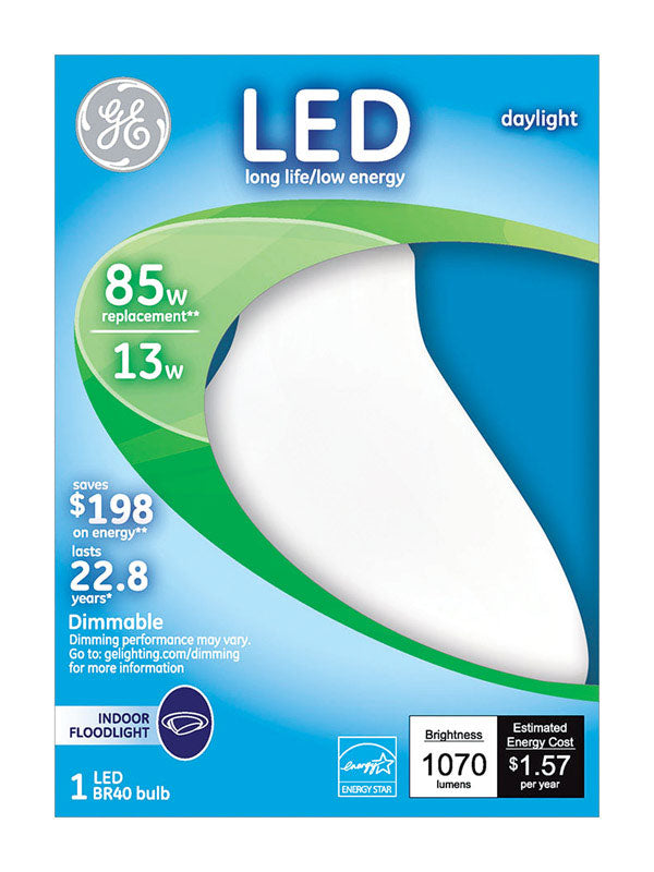 GE LED Bulb 13 watts 1070 lumens 5000 K Medium Base (E26) BR40 Dayligh ...