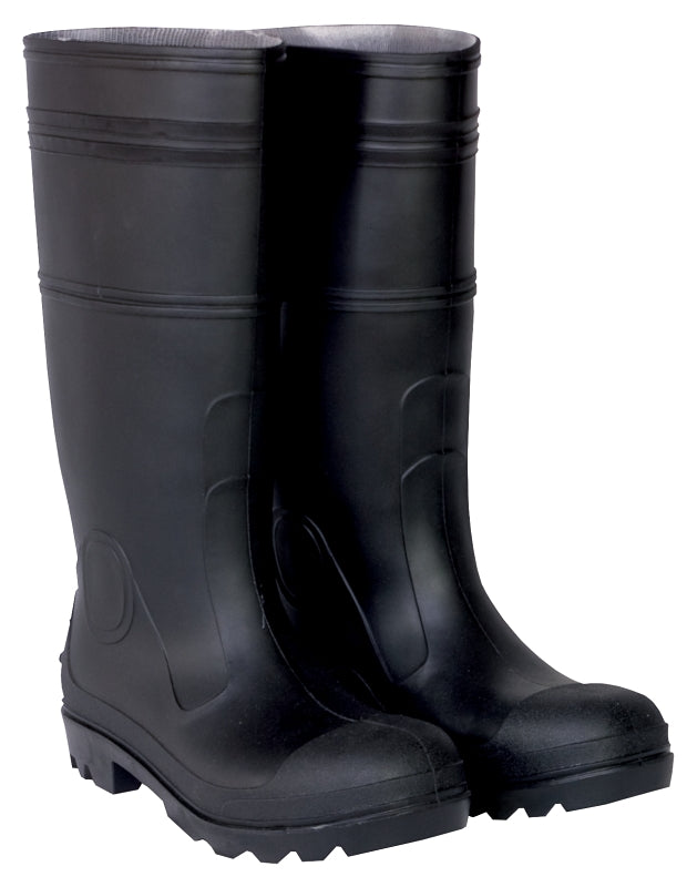 CLC R23010 Durable Economy Rain Boots, 10, Black, Slip-On Closure, PVC ...