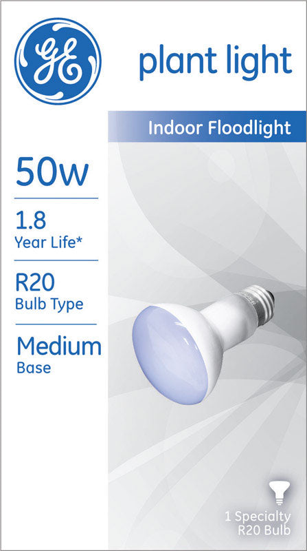 GE Incandescent Light Bulb 50 watts 540 lumens 2850 K Plant Light R20 ...