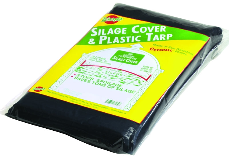 Warp's SSC-16 Tarpaulin, 16 ft L, 16 ft W, 3 mil Thick, Plastic, Black ...