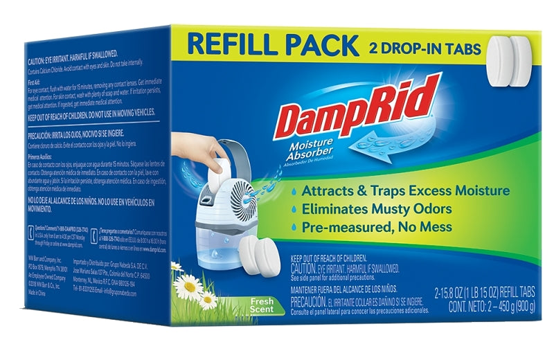DampRid FG97FSSB Drop-In Tab Moisture Absorber Refill, 15.8 oz Tablet ...