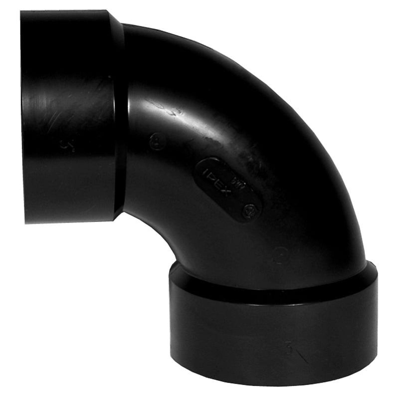 IPEX 027123 Pipe Elbow, 3 in, Hub, 90 deg Angle, ABS, SCH 40 Schedule ...