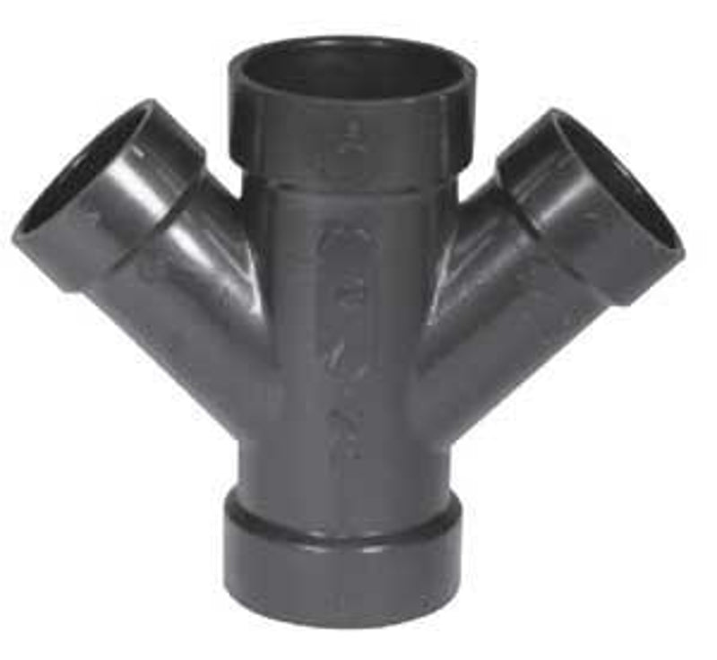 IPEX 027206 Double Pipe Wye, 1-1/2 in, Hub, ABS, SCH 40 Schedule ...