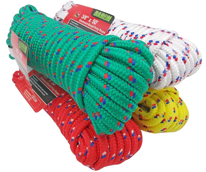 Baron 42217 Rope, 3/8 in Dia, 50 ft L, Polypropylene, Assorted – Shell ...