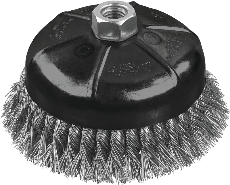 DEWALT DW4916 Wire Cup Brush, 3 in Dia, 5/8-11 Arbor/Shank, 0.02 in Di ...