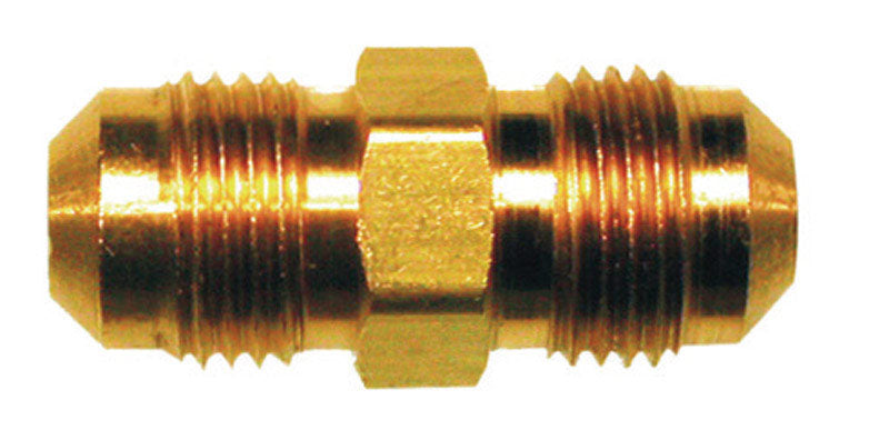 JMF 1/4 in. Dia. x 1/4 in. Dia. Flare To Flare Yellow Brass Union ...