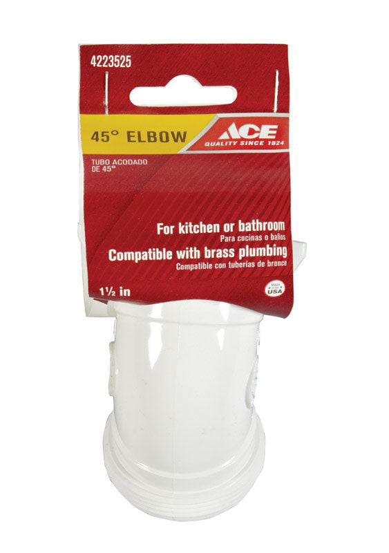 Ace Schedule 40 Slip To Slip 1-1/2 in. Dia. 45 deg. Plastic Elbow ...
