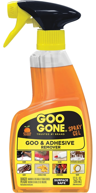 Goo Gone 2096 Goo and Adhesive Remover, 12 oz Bottle, Gel, Citrus, Ora ...
