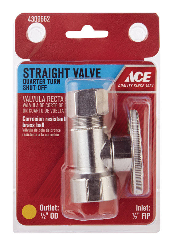 Ace 1/2 in. Dia. x 1/2 in. Dia. Brass Shut-Off Valve – Shell Lumber and ...