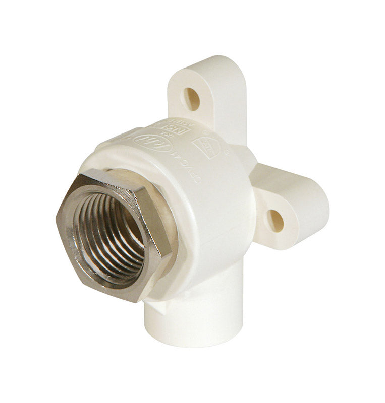 KBI 1/2 in. Dia. x 1/2 in. Dia. Thread To Slip 90 deg. CPVC Drop Ear E ...