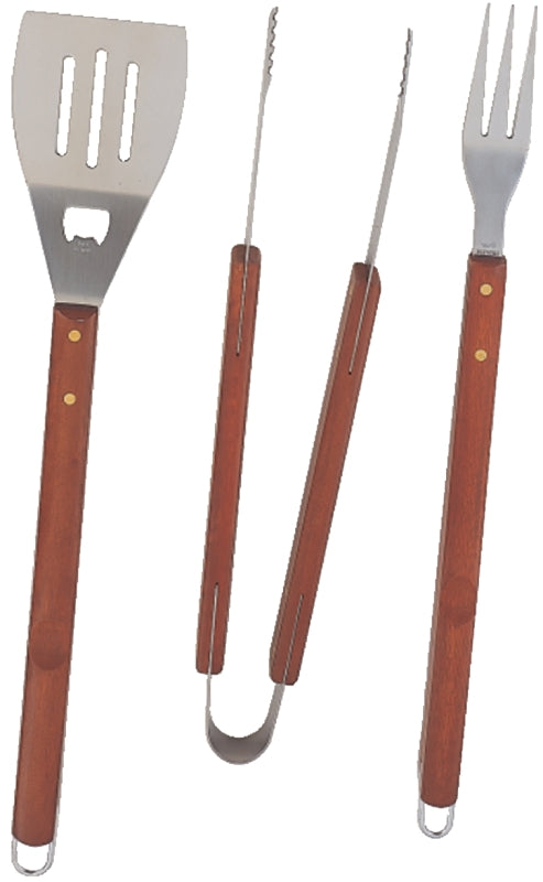 Omaha SBQ318-3-B Barbecue Tool Set with Handle and Hanger, 1.5 mm, Sta ...