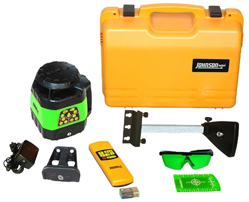 Johnson 40-6544 Laser Level Kit, 400 ft, +/-1/8 in at 100 ft Accuracy ...