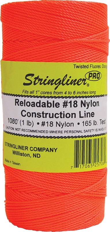 Stringliner Pro Series 35706 Construction Line, #18 Dia, 1080 ft L, 16 ...