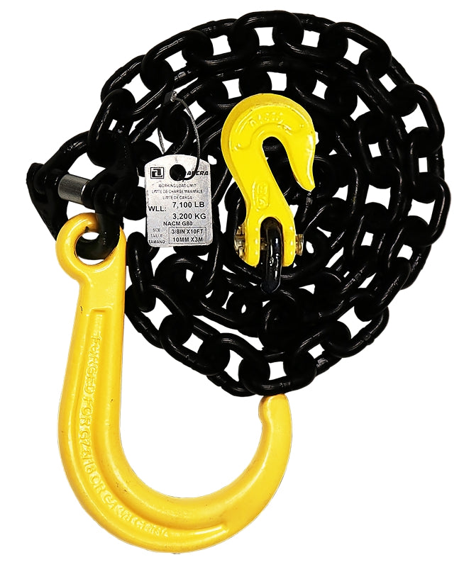Ancra 50378-10-10 Chain Assembly with J-Hook, 3/8 in, 10 ft L, 7100 lb ...