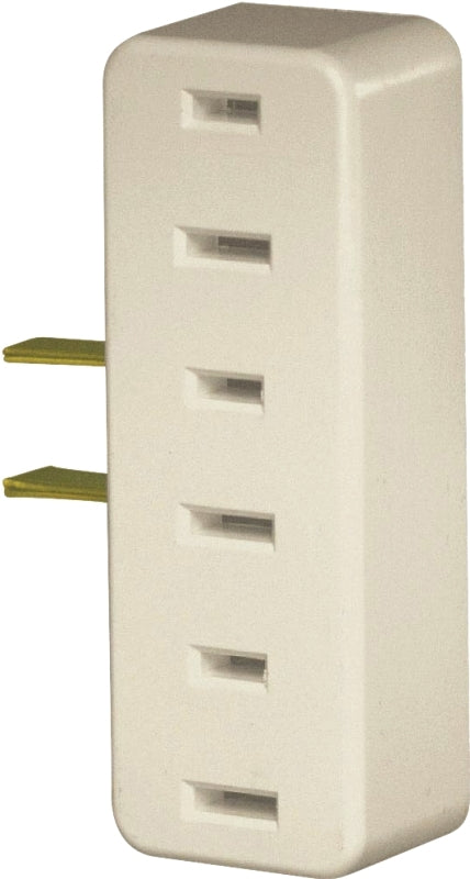 Leviton 001-00065-00I Triple Tap Outlet Adapter, 2-Pole, 15 A, 125 V ...