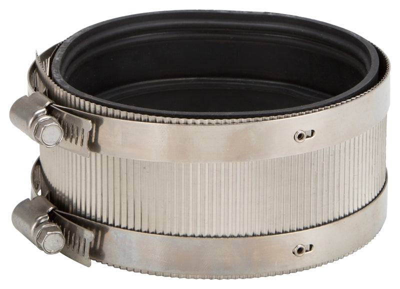 ProSource NHC-44 Coupling, 4 in, Cast Iron, Plastic and Steel Drain Pi ...