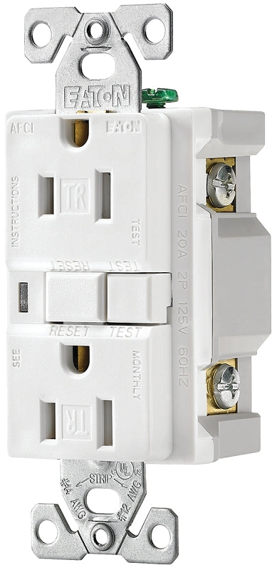 Eaton Wiring Devices TRAFCI15W-K AFCI Receptacle, 2 -Pole, 15 A, 125 V ...
