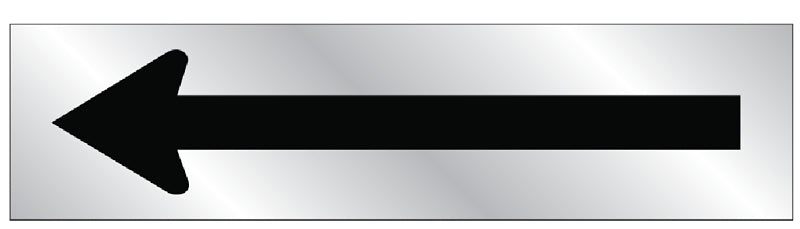 Hy-Ko 486 Safety Sign, Arrow, Silver Background, Vinyl, 2 in L, 8 in W ...