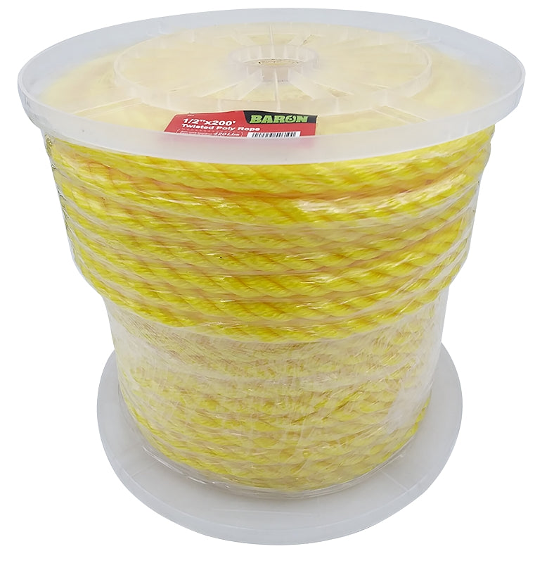 Baron 54610 Rope, 1/2 in Dia, 200 ft L, Polypropylene, Yellow – Shell ...