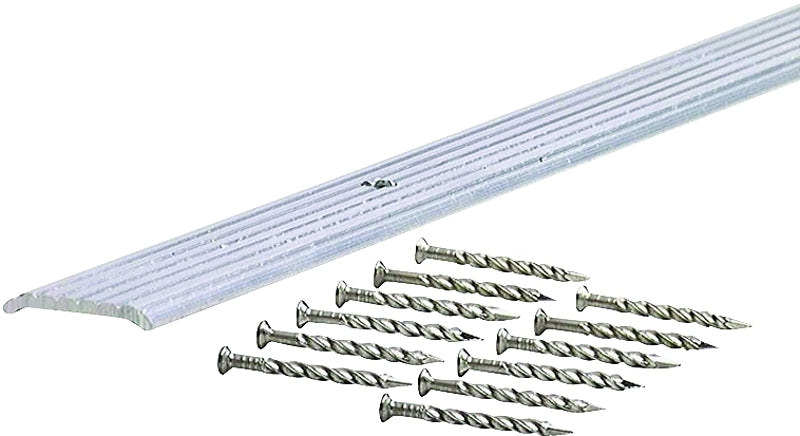 M-D 78048 Seam Binder, 36 in L, 3/4 in W, Fluted Surface, Aluminum, Mi ...