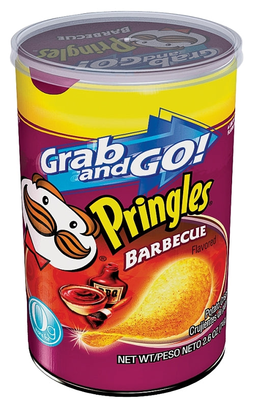 Pringles 675806 Grab and Go Crisp Chips, BBQ Flavor, 2.5 oz Can, Pack ...