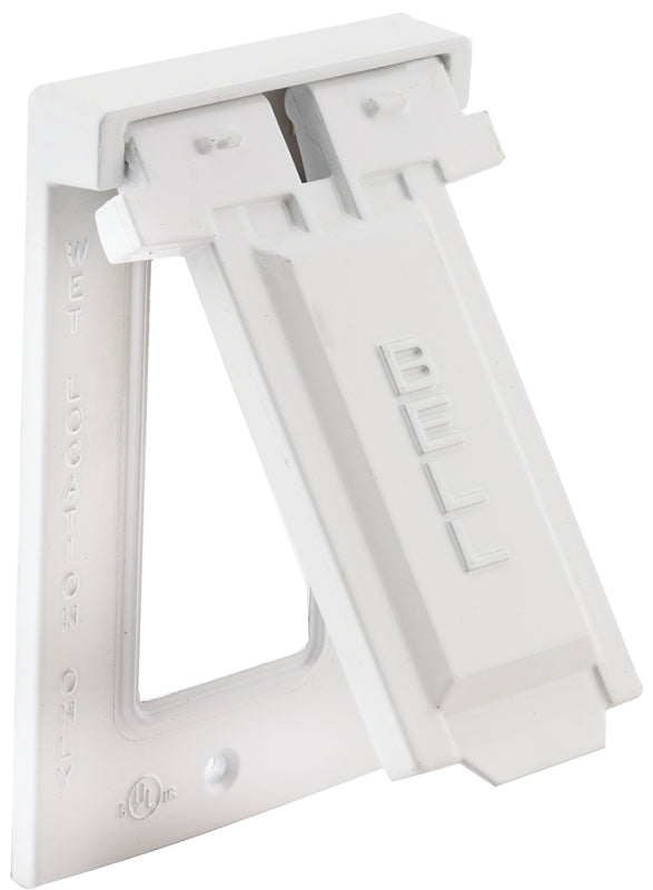 Hubbell 5103-1 Cover, 4-9/16 in L, 2-13/16 in W, Metal, White, Powder ...