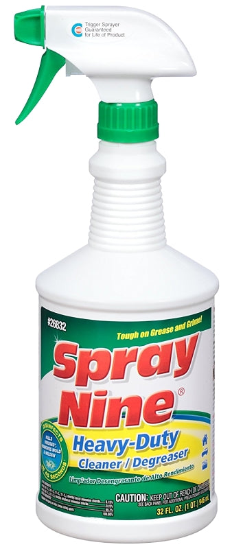 Spray Nine 26832 Cleaner and Degreaser, 32 fl-oz, Liquid, Citrus, Clea ...