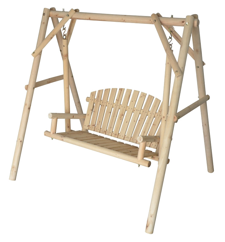 Seasonal Trends F12022 Log Swing and Frame Kit, 450 lbs Seating, Cedar ...